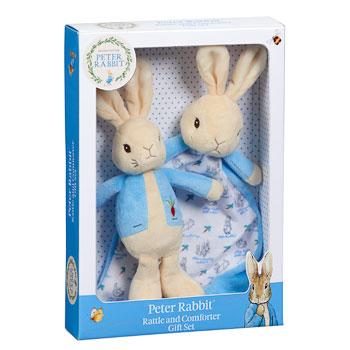 Peter Rabbit Rattle & Comfort Blanket Gift Set - Toys Hobbies