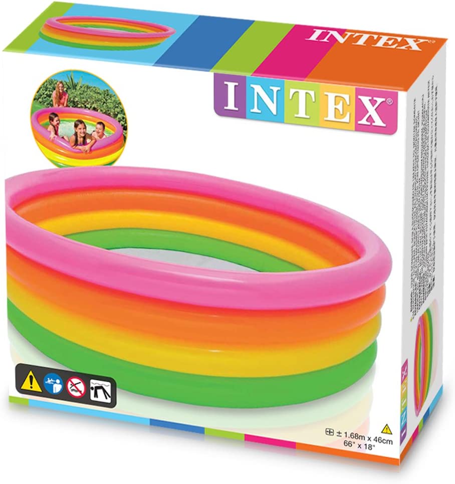 Intex 56441NP Swimming Pool Inflatable 4 Hoops Sunset 168 x 46 cm ...