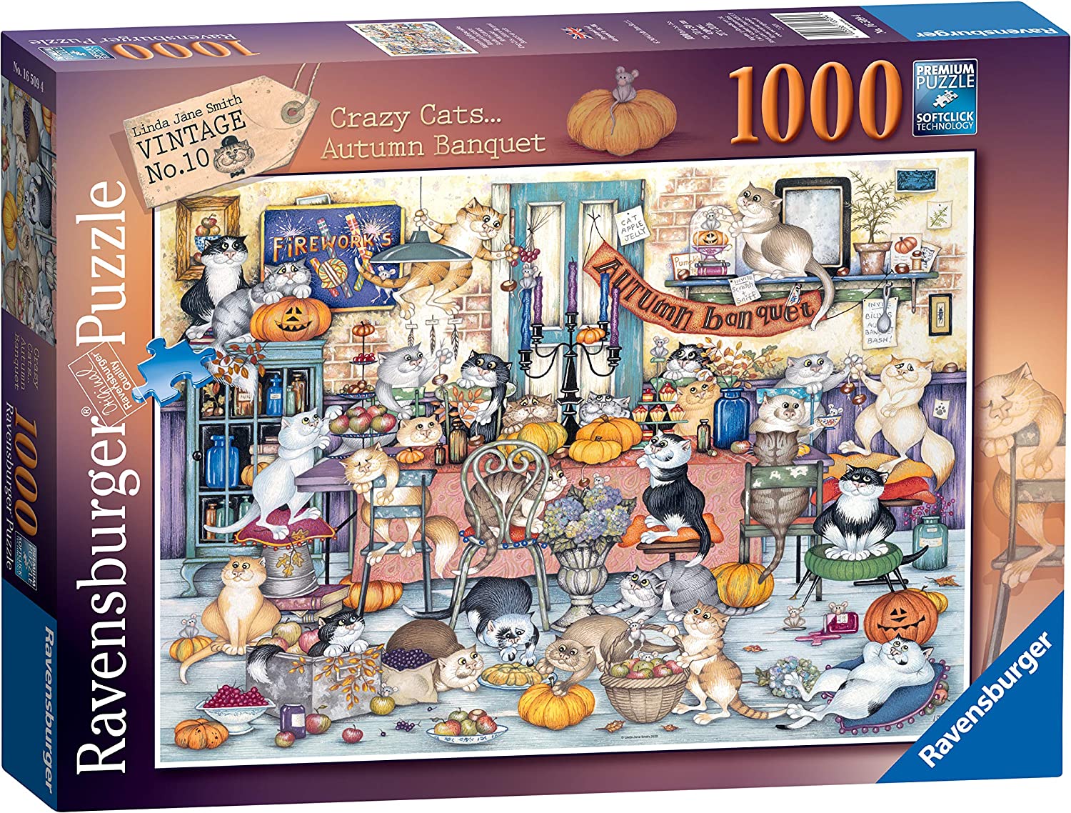Ravensburger 1000 Piece Jigsaw Puzzle - Crazy Cats Autumn Banquet ...