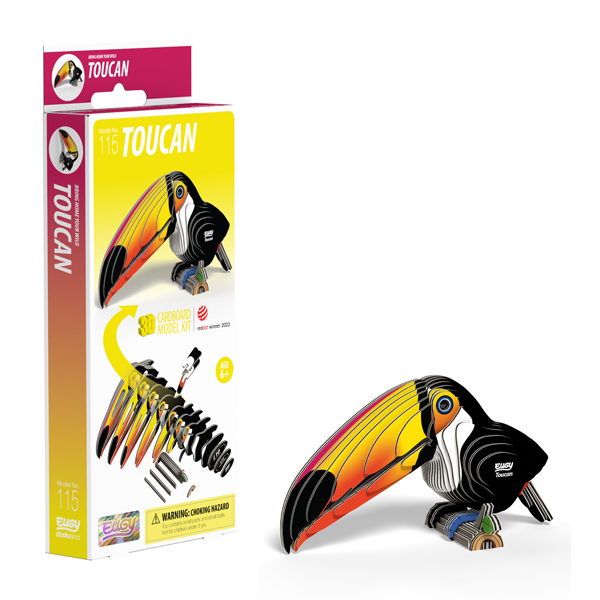 Eugy 3D Cardboard Model Kit - Toucan 115 - Toys Hobbies