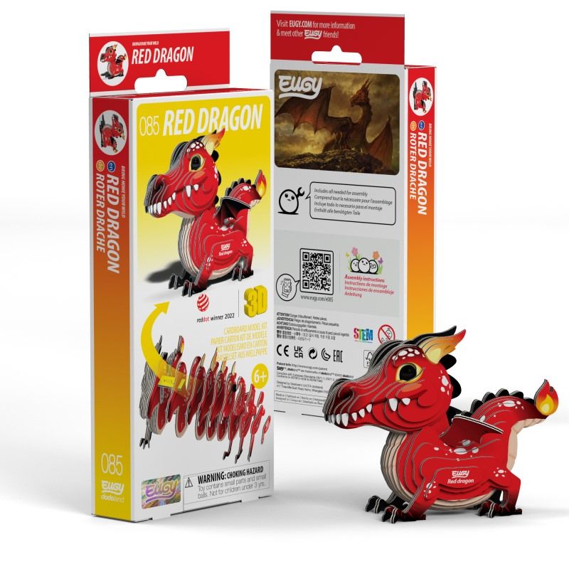 Eugy 3D Cardboard Model Kit - Red Dragon 085 - Toys Hobbies