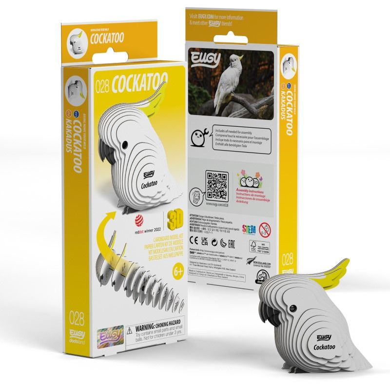 Eugy 3D Cardboard Model Kit 028 Cockatoo - Toys Hobbies
